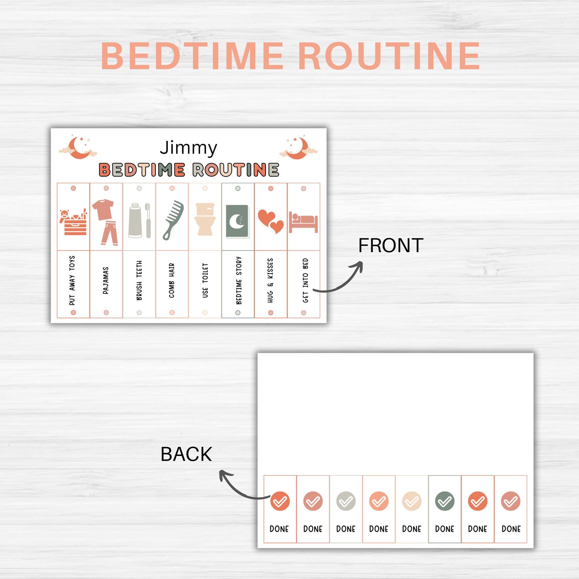 Kids Flip Routine Chart Editable Schedule for Kids Chore Chart Morning ...