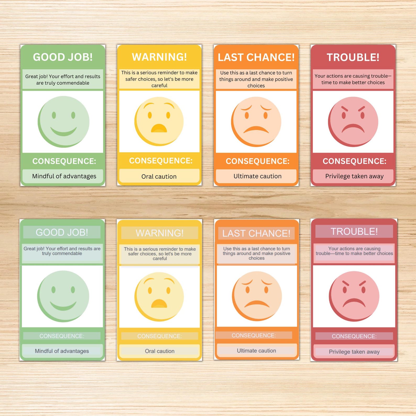 Kids Behavior Cards Editable Behavior Reward Cards Regulation Cards ...