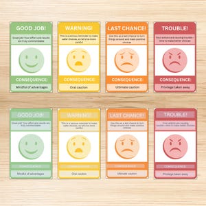 Kids Behavior Cards Editable Behavior Reward Cards Regulation Cards ...