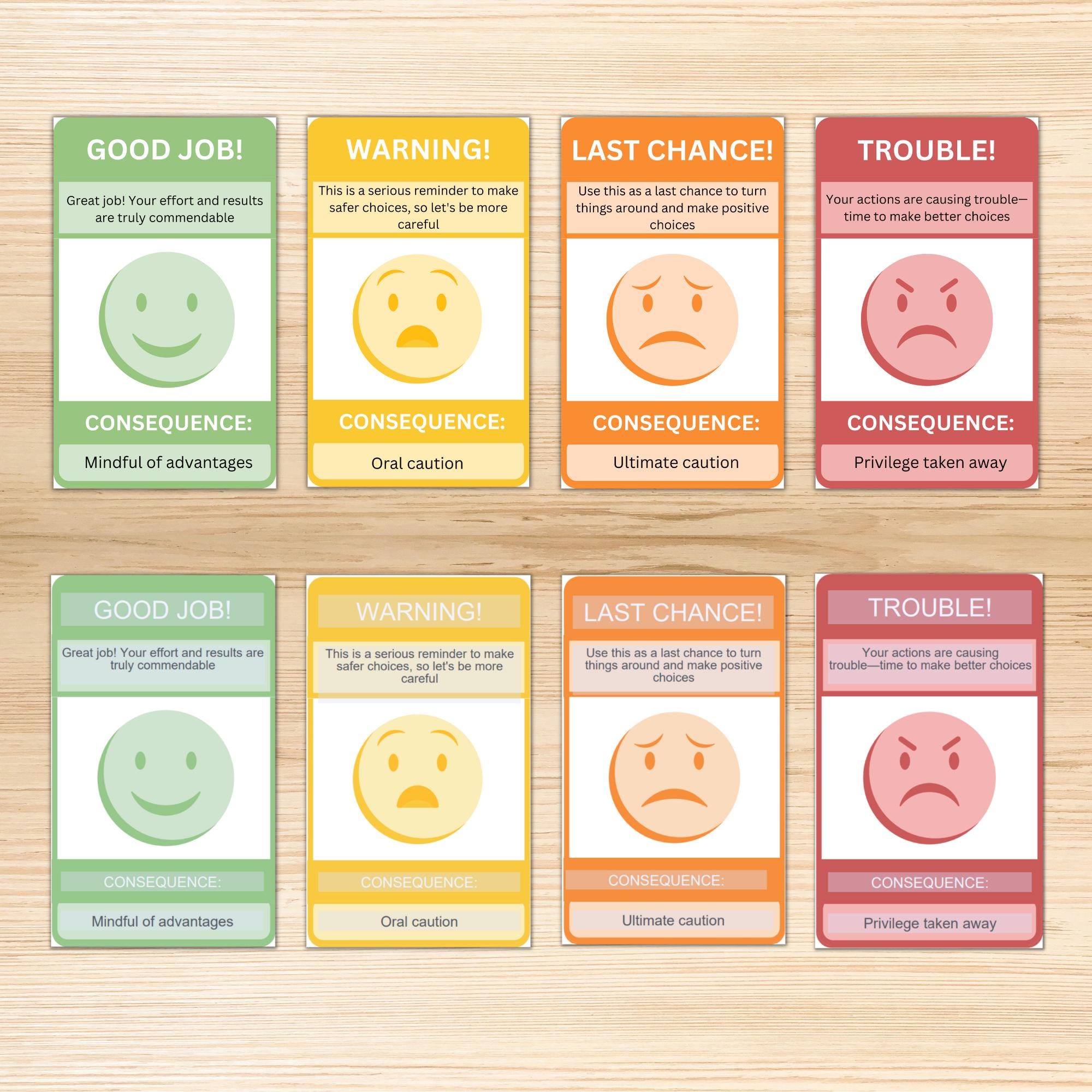 Kids Behavior Cards Editable Behavior Reward Cards Regulation Cards ...