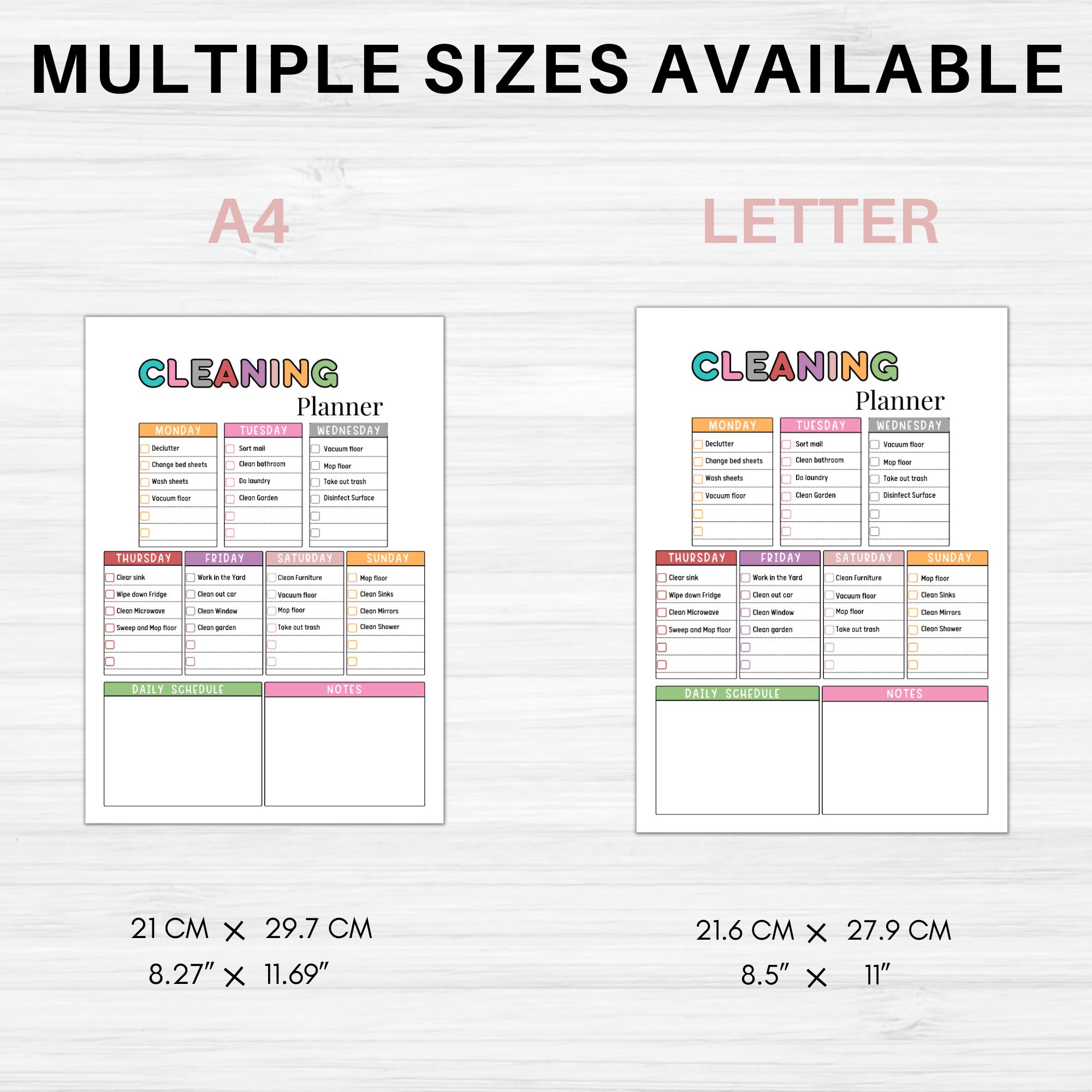 Cleaning Planner Cleaning Chore Chart Editable Cleaning - Etsy