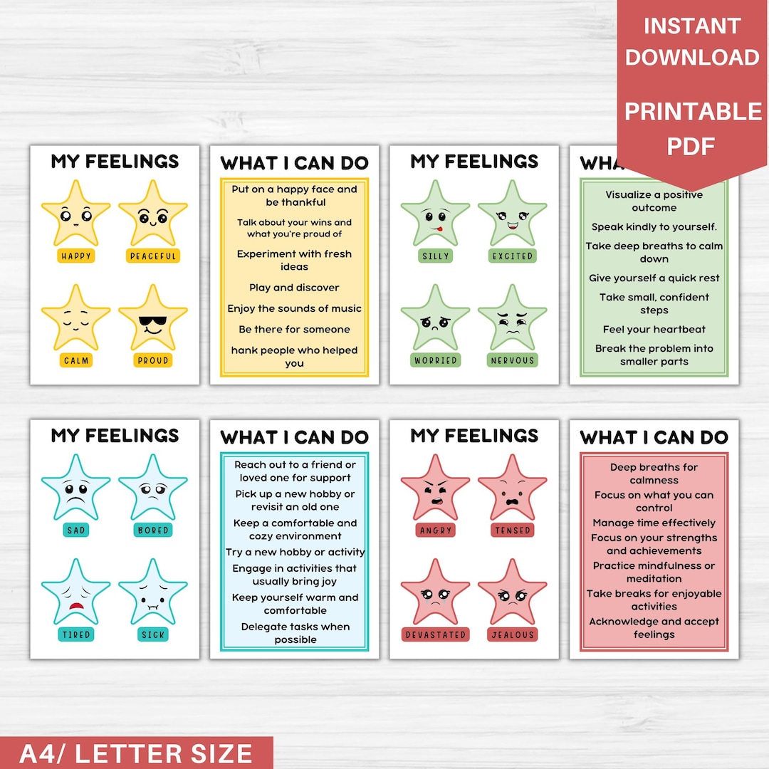 Self-regulation Cards for Kids Printable Feelings Cards Calm Down ...