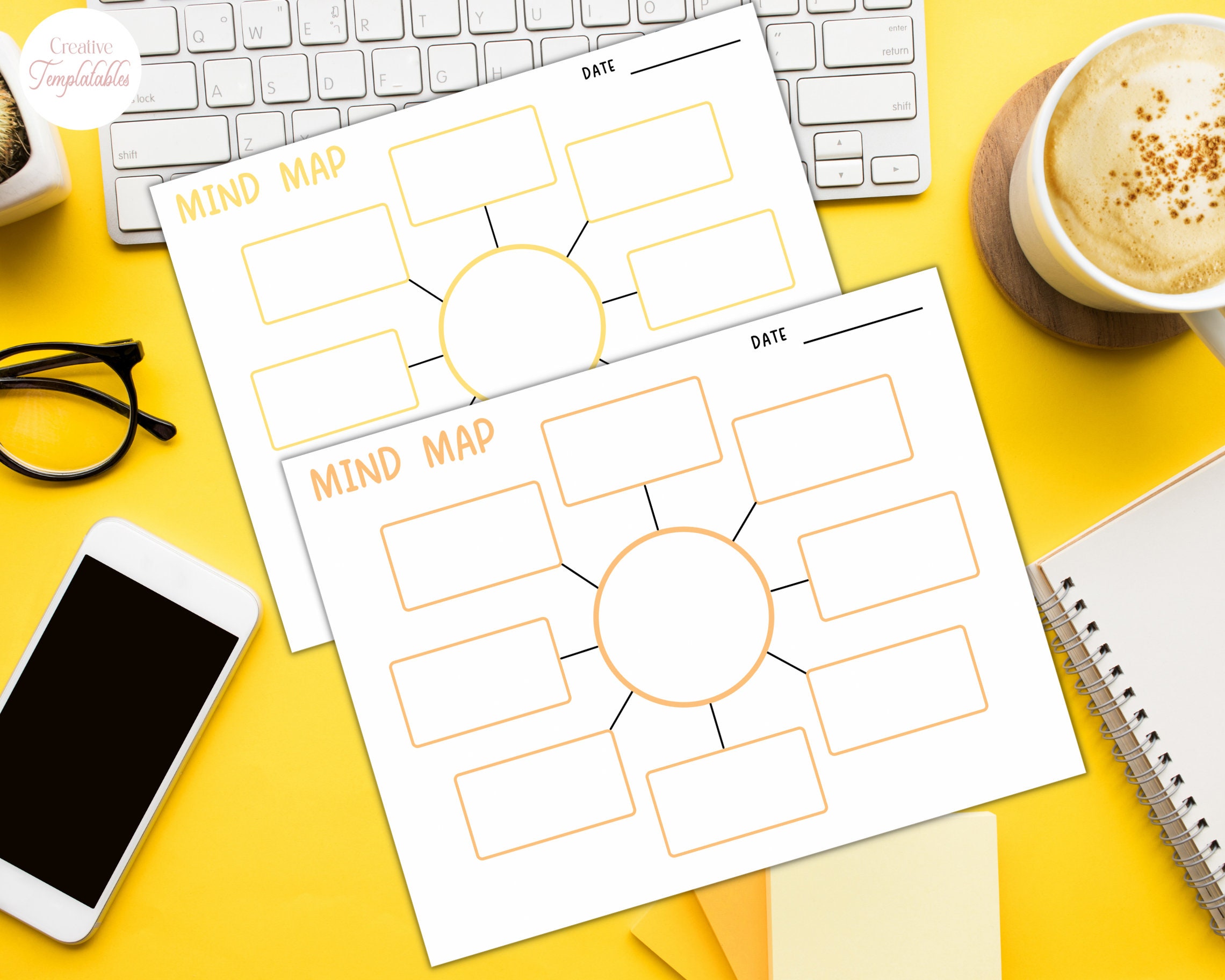 Mind Map Planner | Printable Mind Map Template | Study Guide | Idea Map ...