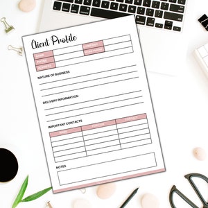 Client Profile Template | Editable Customer Profile Tracker | Client ...