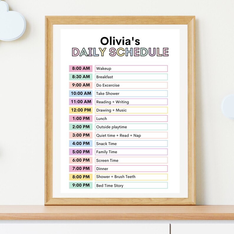 Kids Chore Chart Editable Daily Routine Responsibility Chart Kids Daily ...