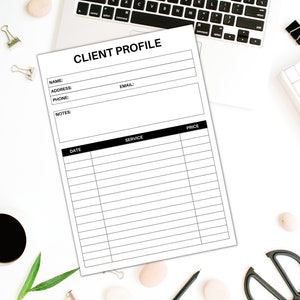 Client Profile Template Editable Customer Profile Tracker Client ...
