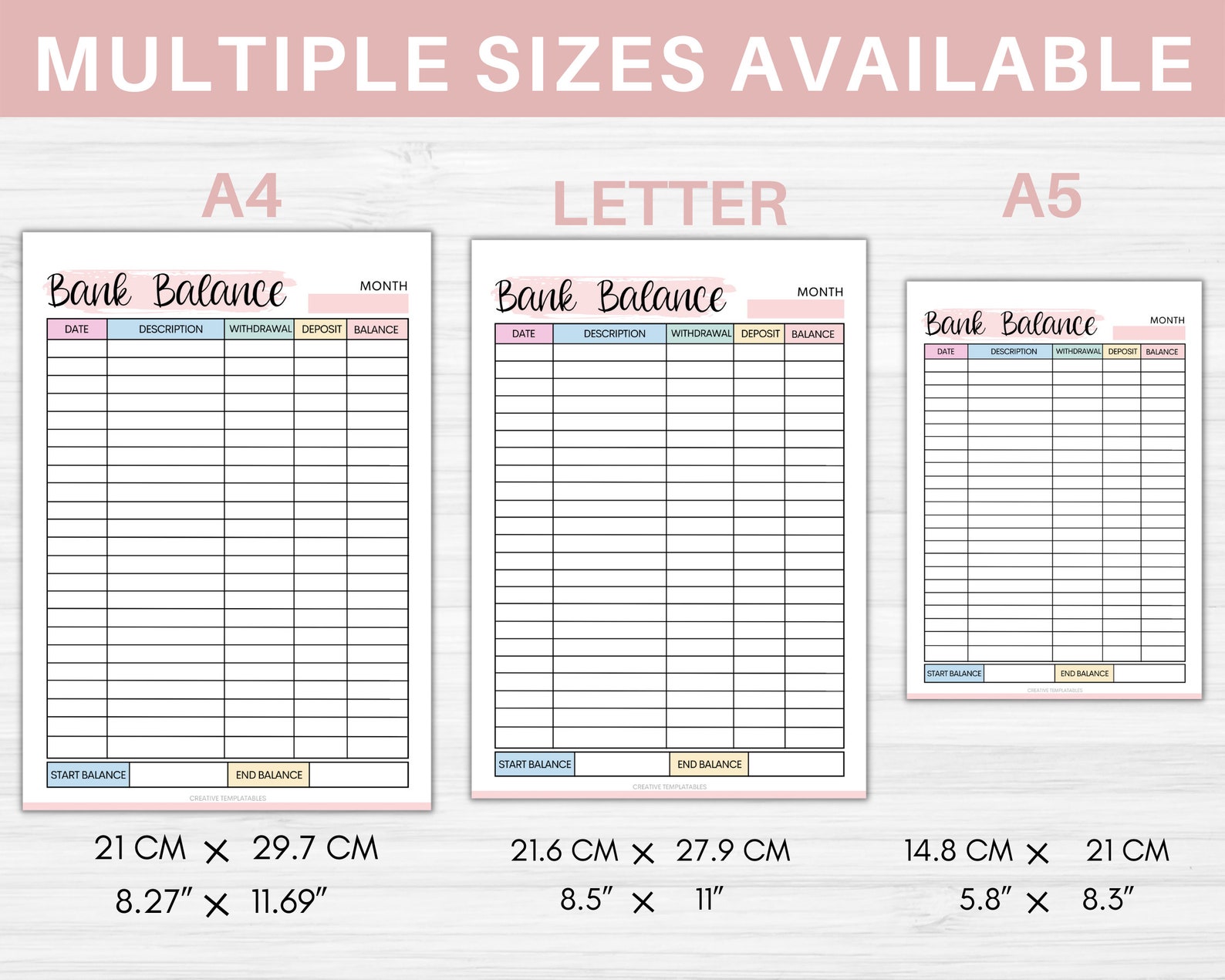 Bank Balance Tracker Finance Tracker Finance Log Saving Tracker Banking ...