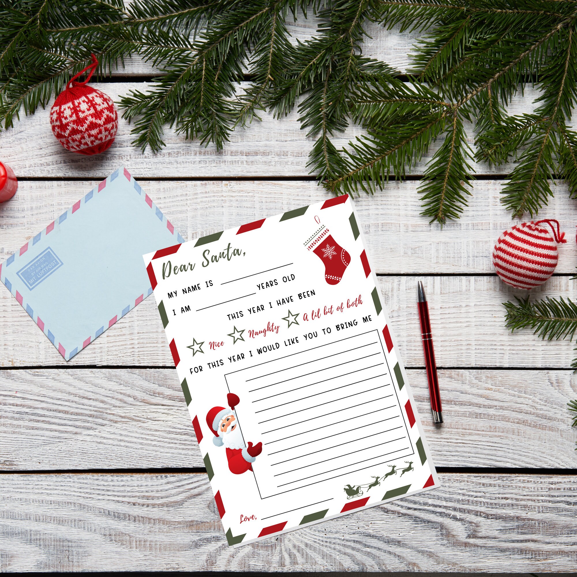 Letter to Santa Christmas Letter Dear Santa Printable Letter to Santa ...