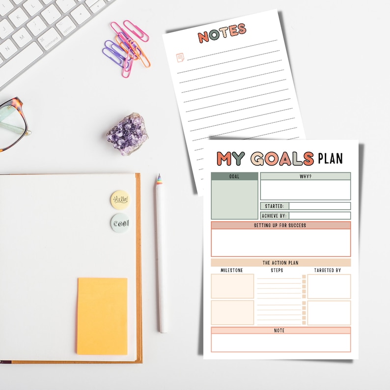 Goal Planner Bundle Editable Goals Tracker Smart Goal Setting Kit New ...