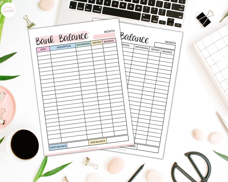 Bank Balance Tracker Finance Tracker Finance Log Saving Tracker Banking ...