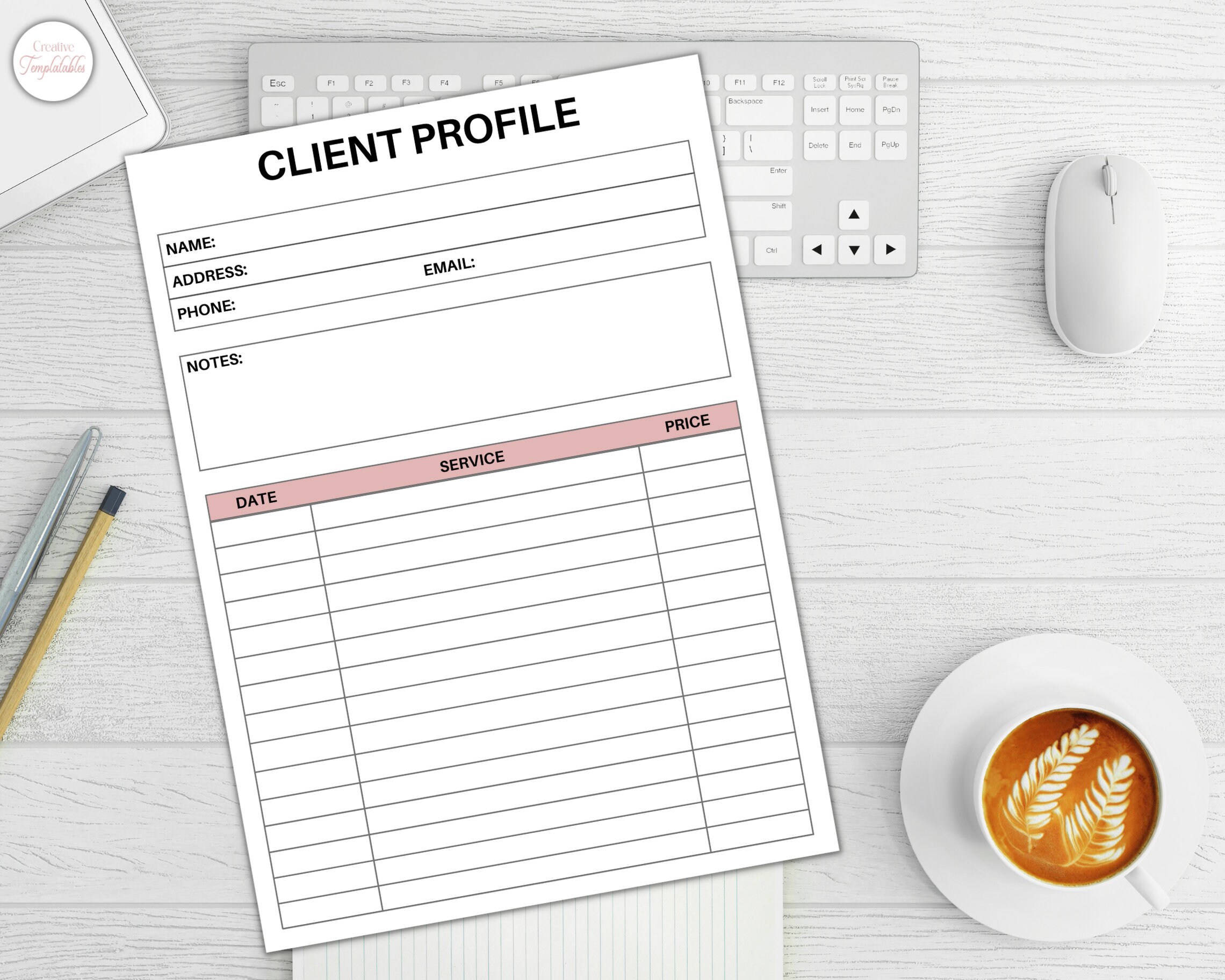 Client Profile Template | Editable Customer Profile Tracker | Client ...