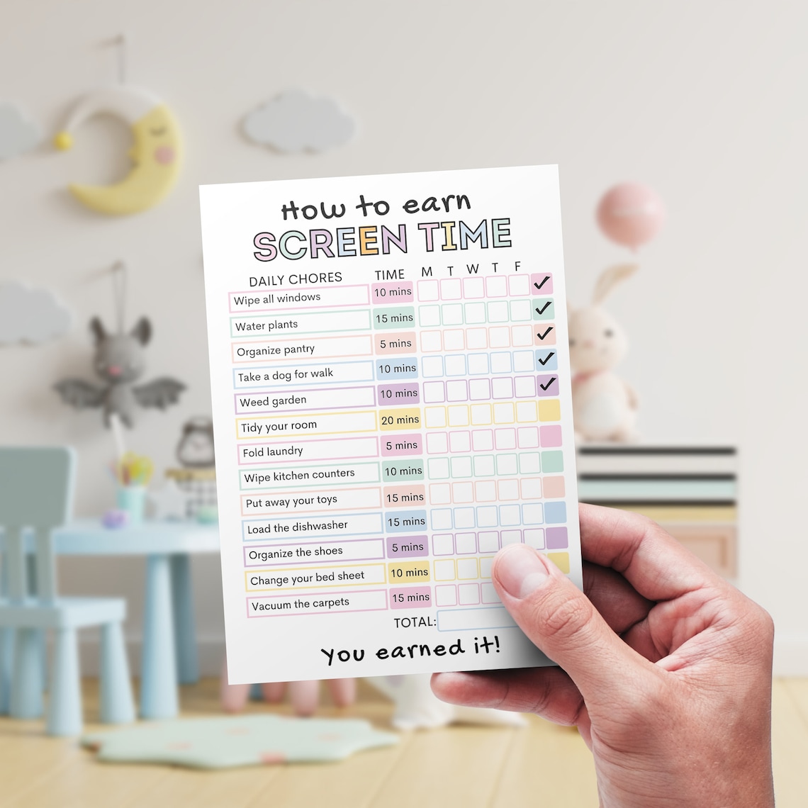 How to Earn Screen Time With Screen Bucks | Editable Allowance Chore ...