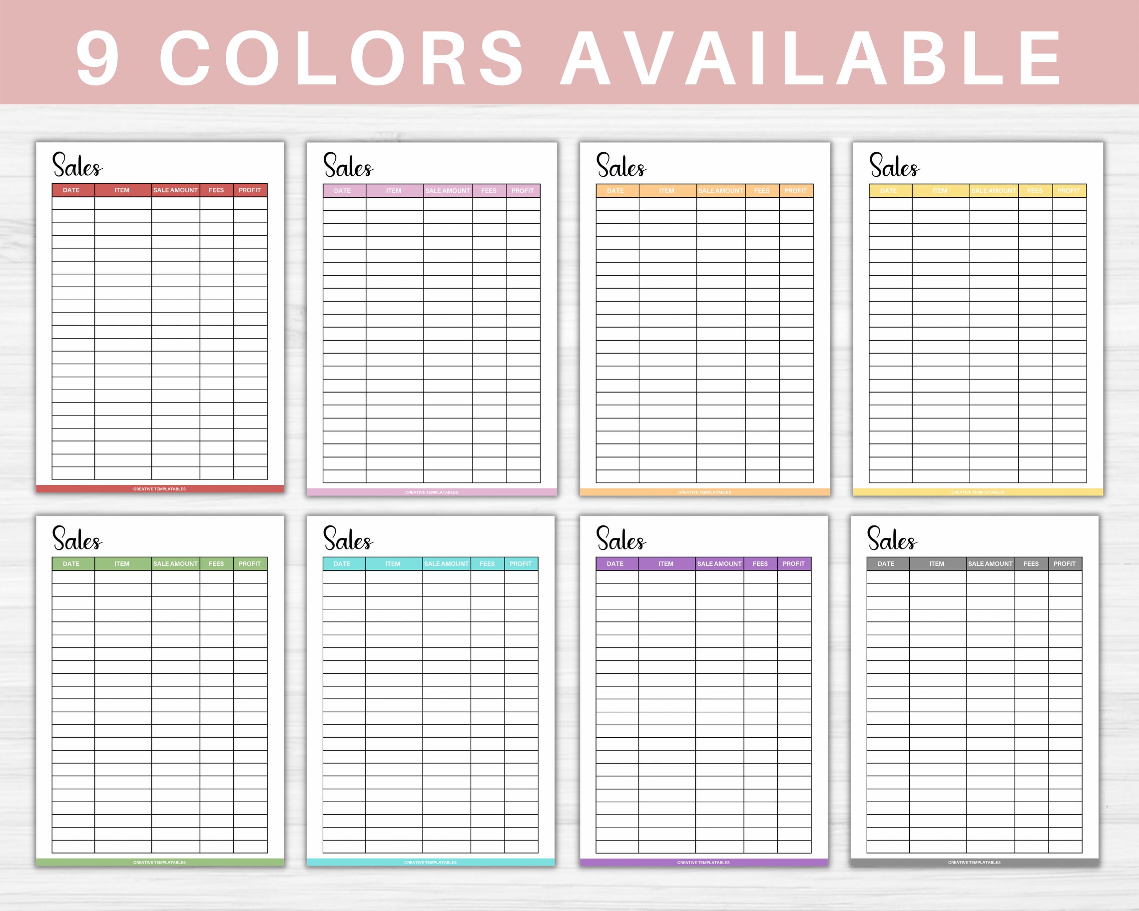 Sales Tracker Printable Expense Tracker Accounting Template Business ...