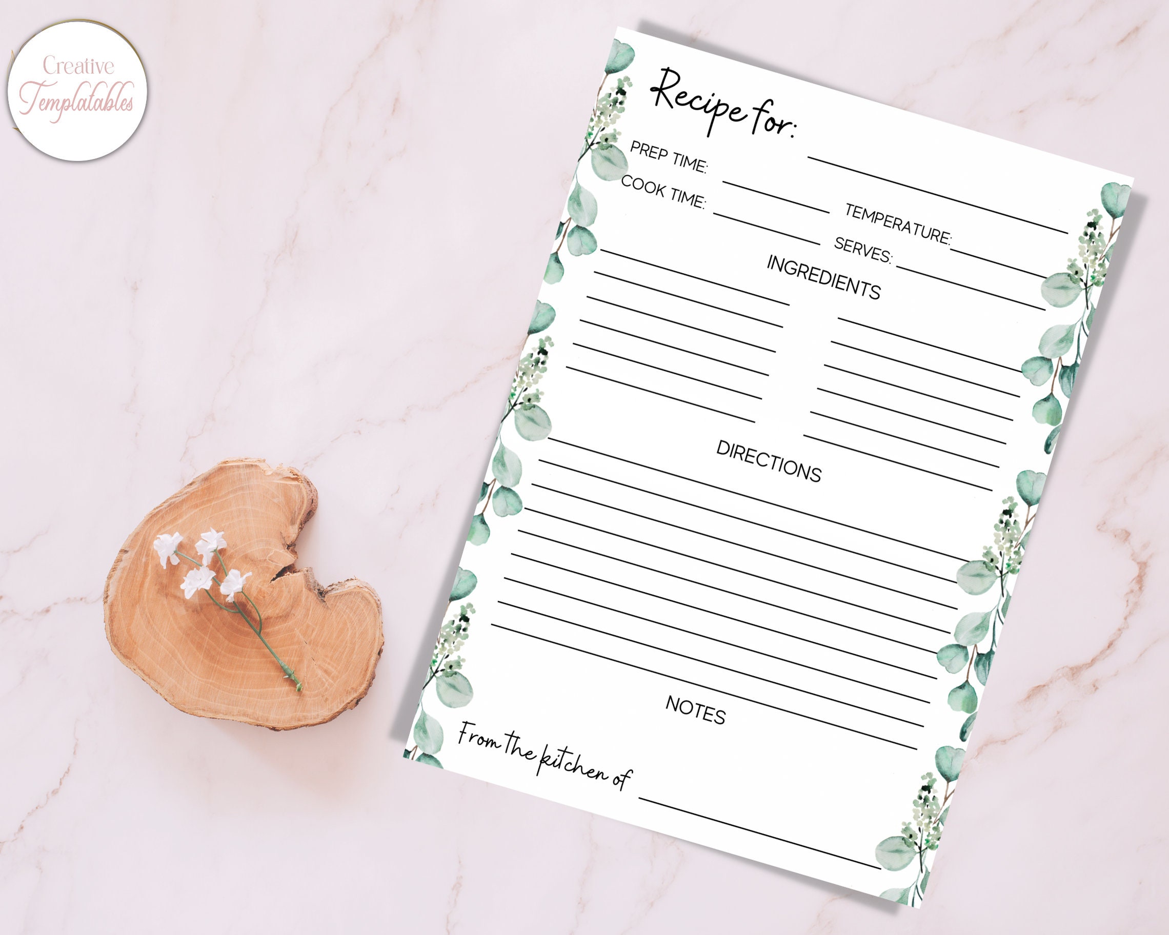 Recipe Template Editable Recipe Planner Recipe Organizer Meal Prep ...