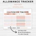 Kids Allowance Tracker Editable Earn Money Chore Chart for Kids Money ...