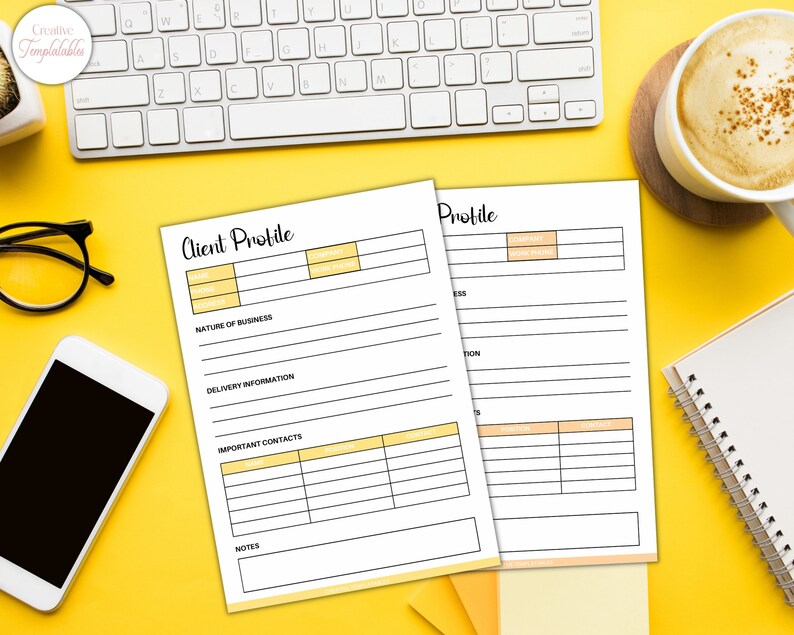 Client Profile Template Printable Customer Profile Tracker Client ...