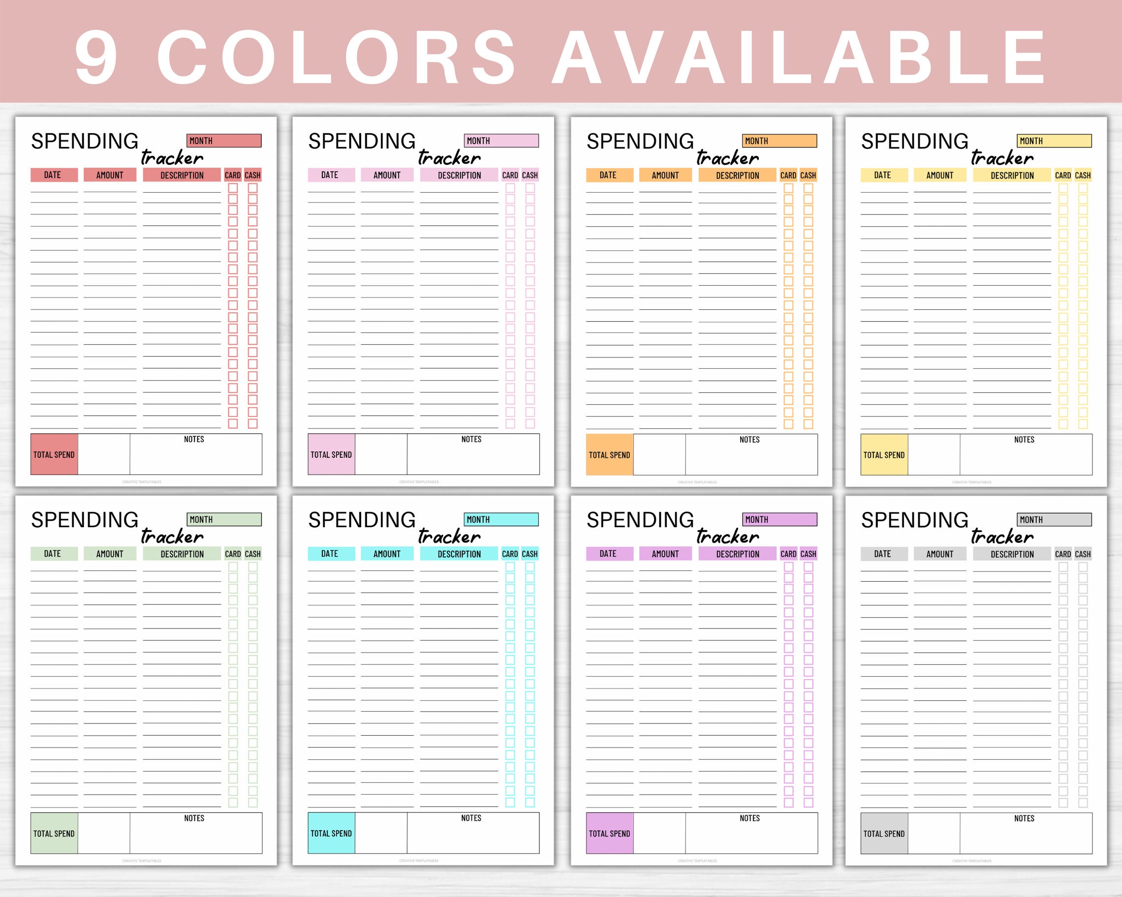 Spending Tracker Printable Expense Tracker Budget Tracker Financial ...