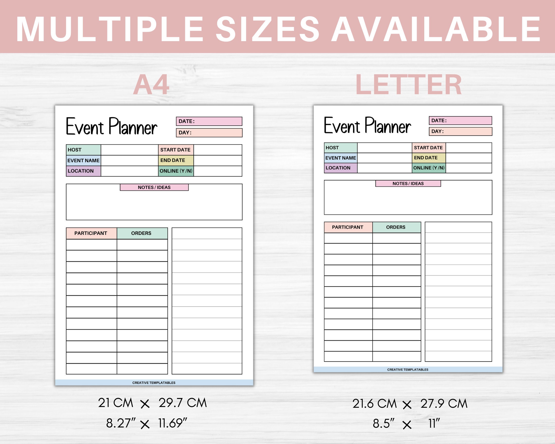 Event Planner Event Tracker Editable Event Planning Template Event ...
