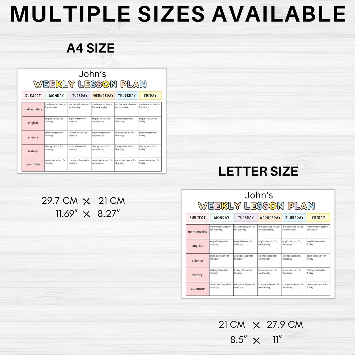 Weekly Lesson Plan Editable | Lesson Planner | Homeschool Teacher ...