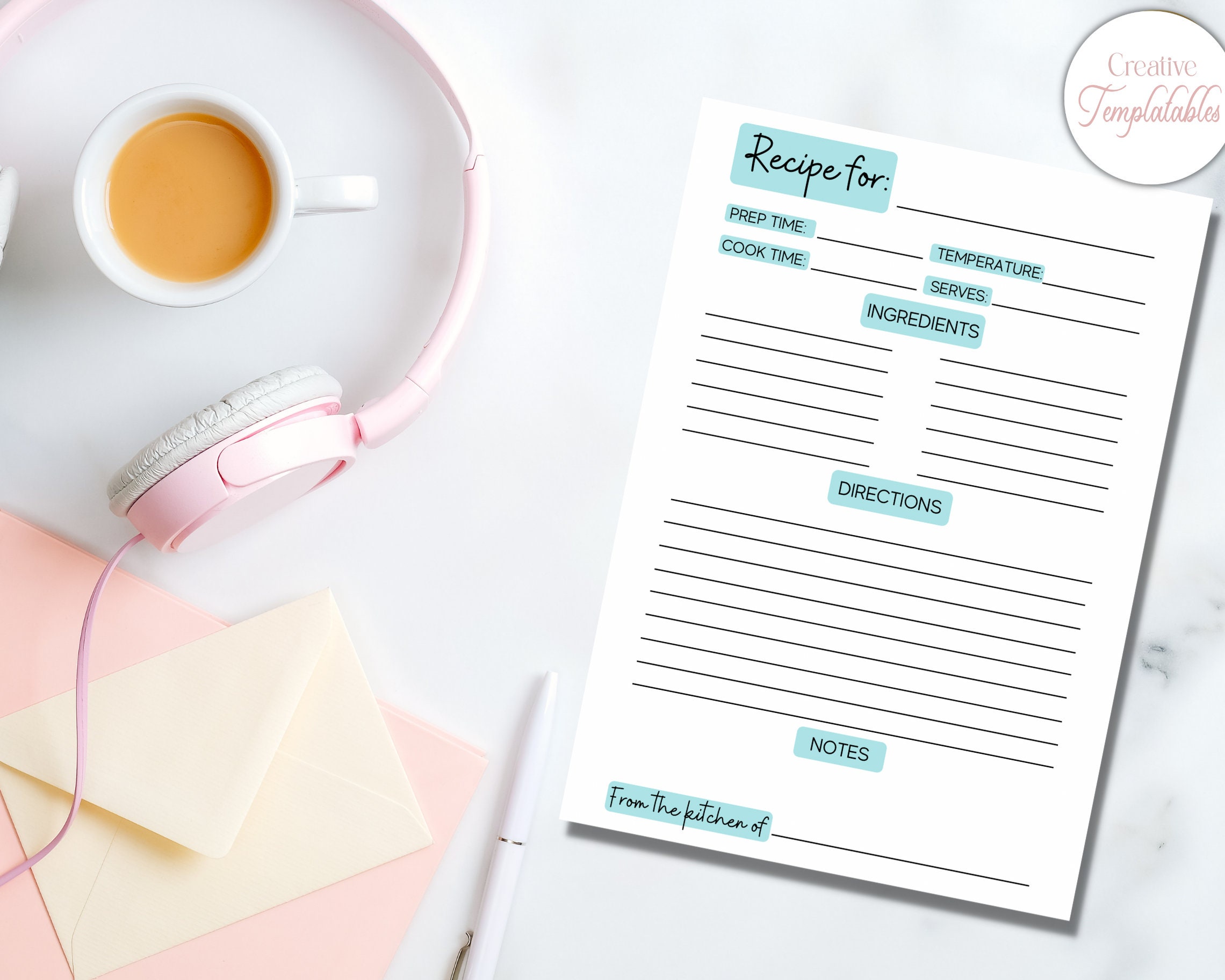 Recipe Template Editable Recipe Planner Recipe Organizer Meal Prep ...