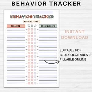 Behavior Reward Chart for Kids | Good Behavior Tracking | Children Behavior Chart and ...