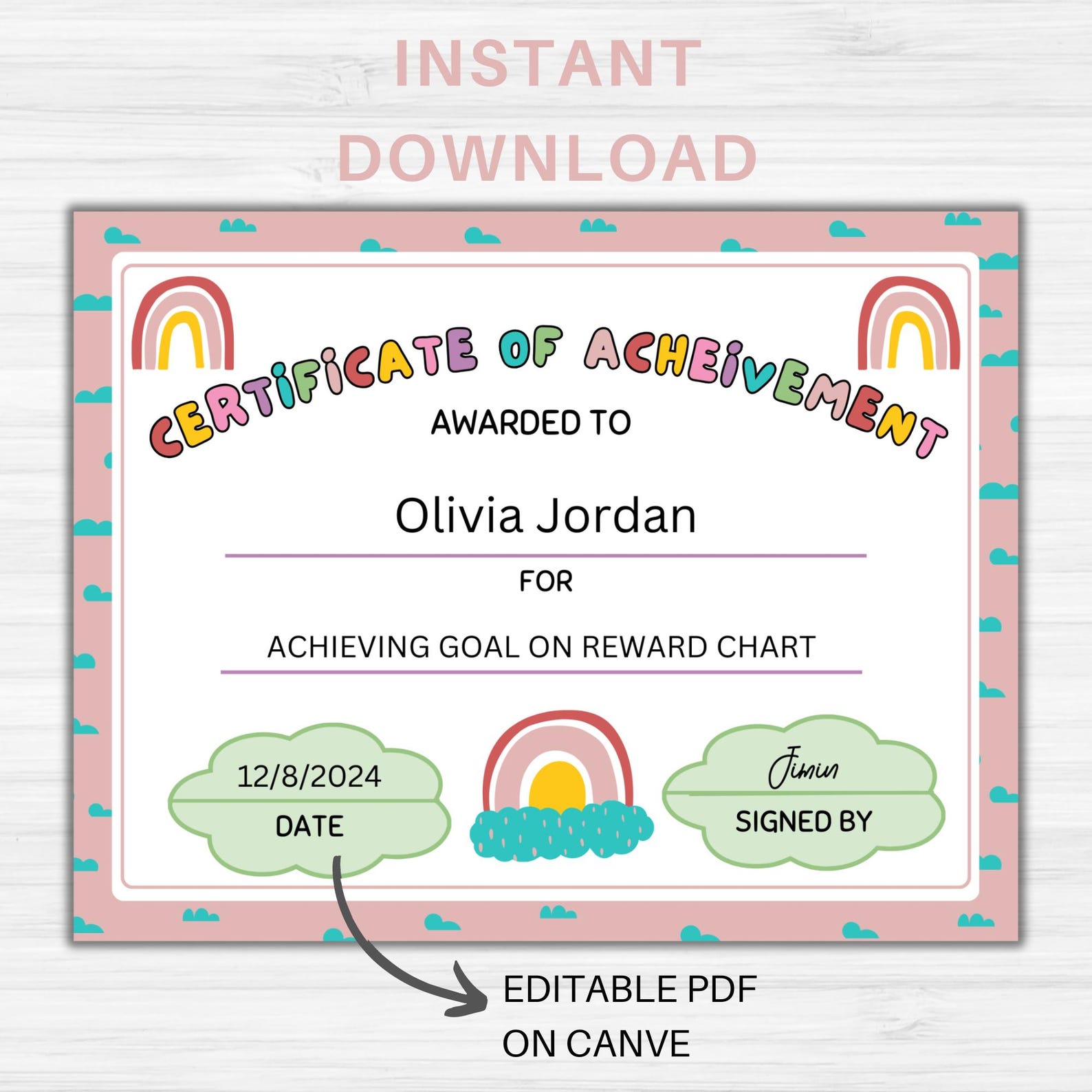 Kids Reward Certificate and Chart Good Behavior Tracking Kids Behavior ...