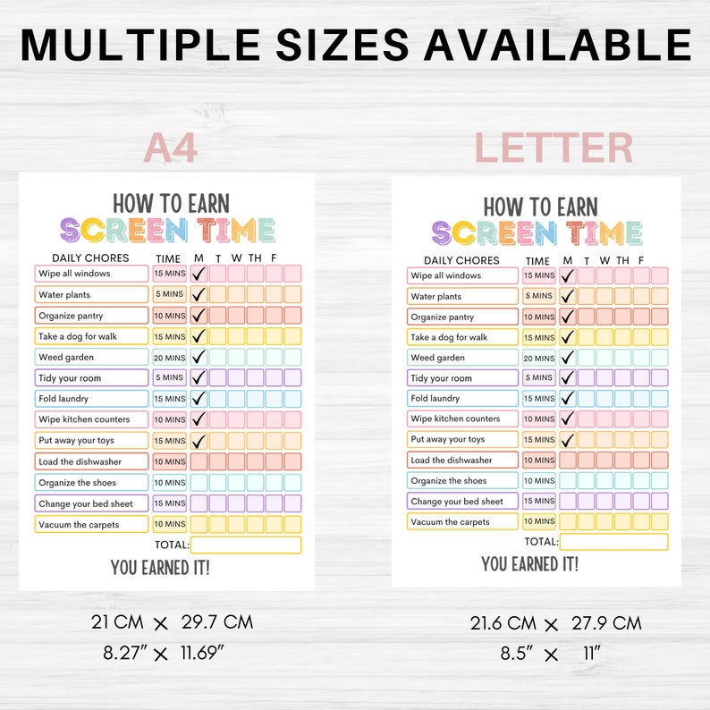 How to Earn Screen Time With Screen Bucks | Editable Allowance Chore ...