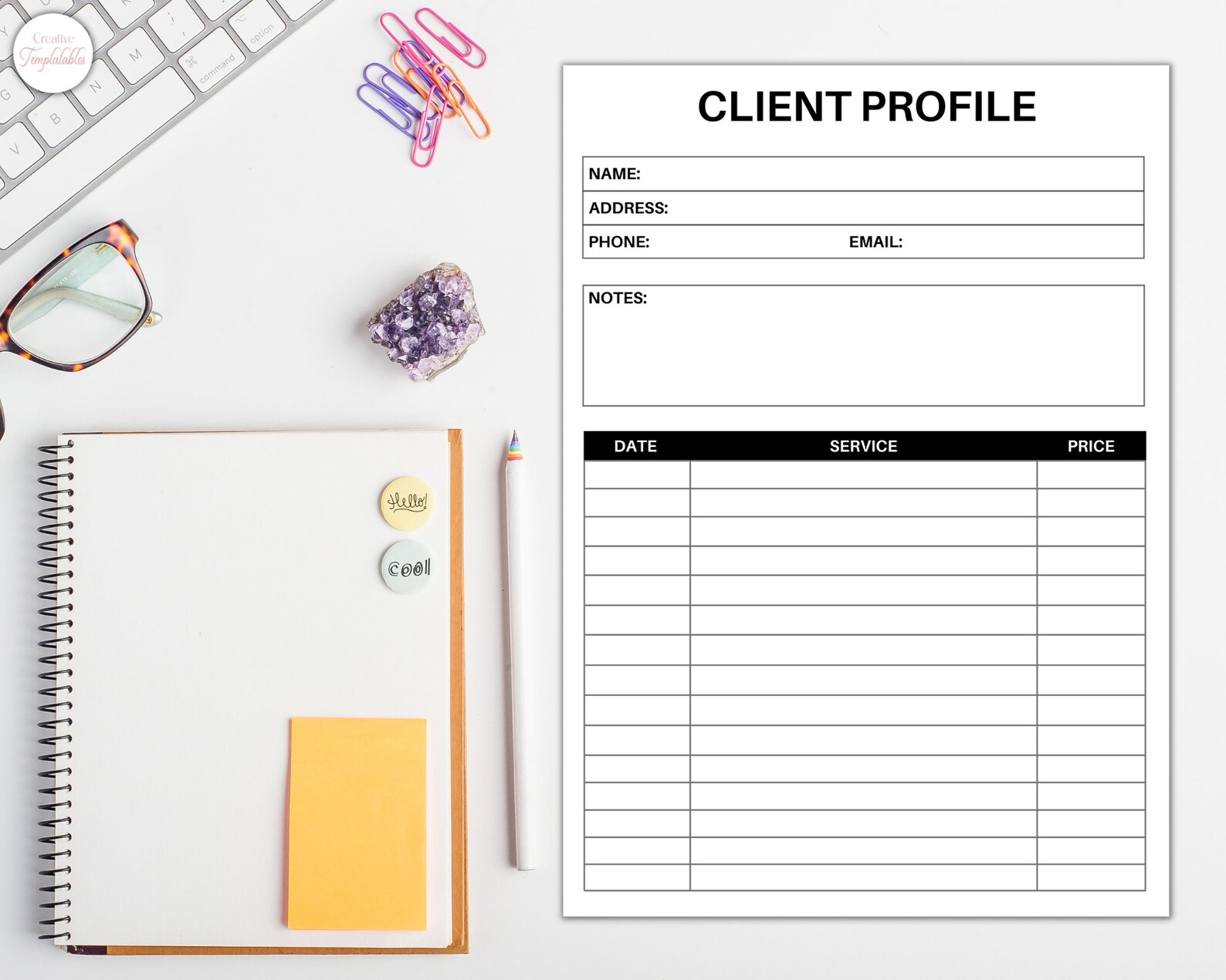 Client Profile Template | Editable Customer Profile Tracker | Client ...