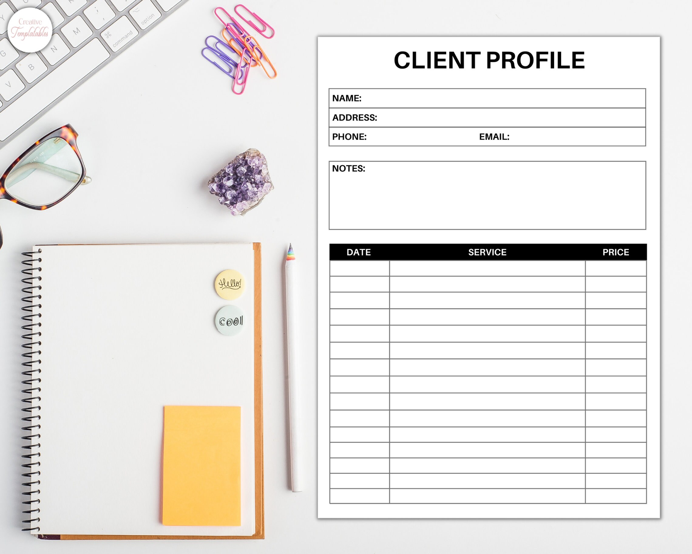 Client Profile Template | Editable Customer Profile Tracker | Client ...