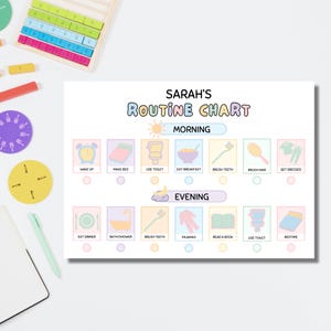 Kids Routine Chart Printable Daily Schedule for Kids Chore Chart ...