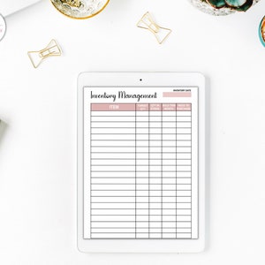 Inventory Management Planner Printable Inventory Tracker Stock Tracker ...