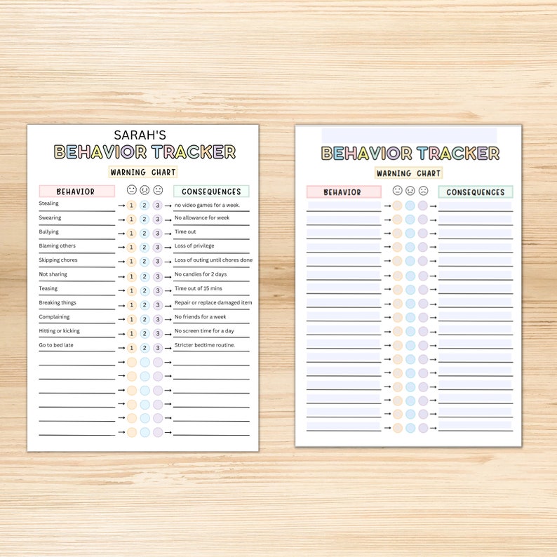 Behavior Reward Chart for Kids Good Behavior Tracking - Etsy UK