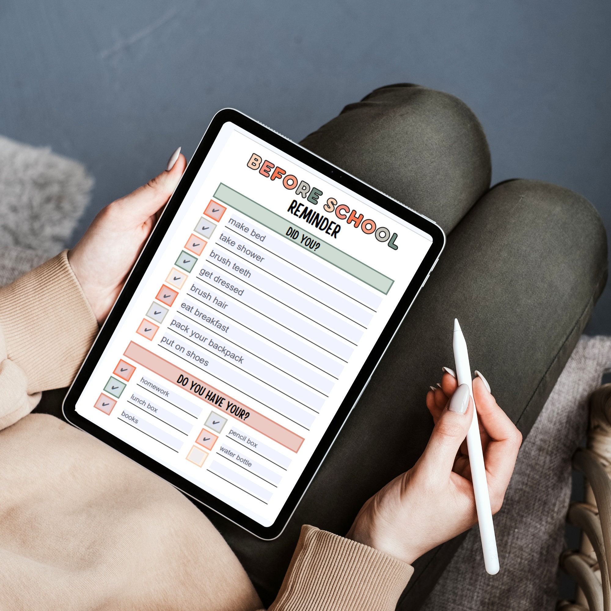 School Checklist Reminders for Kids Preschool Kindergarten Elementary ...