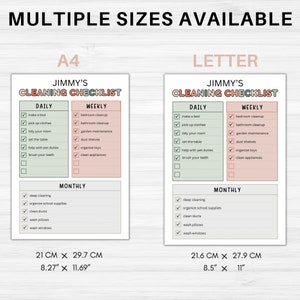 Cleaning Planner | Kids Chore Chart Editable | Cleaning Schedule for ...