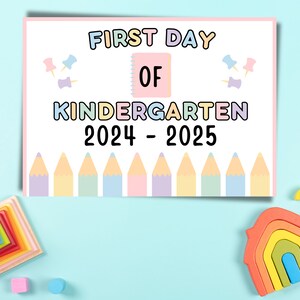 First Day of Kindergarten Editable Back to School Sign Start of ...