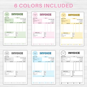 Invoice Template Editable Business Invoice Log Billing Template Receipt ...