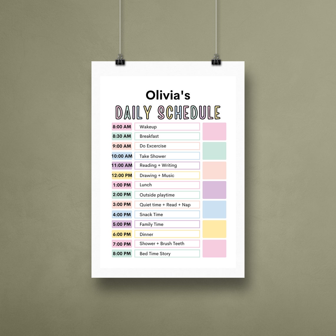 Kids Chore Chart Editable Daily Routine Responsibility Chart Kids Daily ...