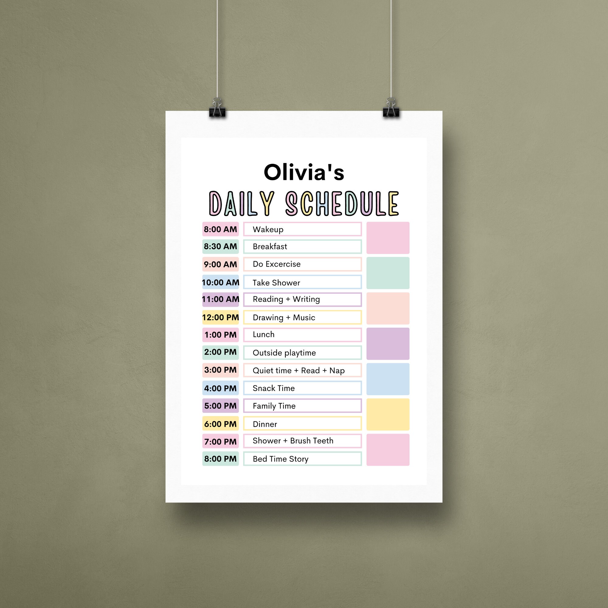 Kids Chore Chart Editable Daily Routine Responsibility Chart Kids Daily ...