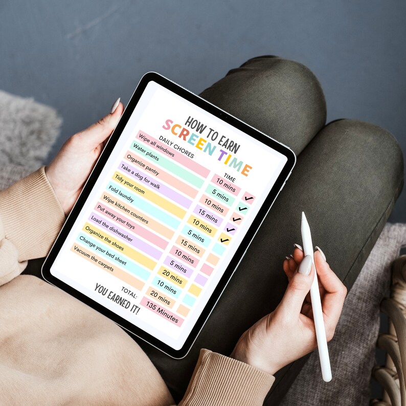 How to Earn Screen Time With Screen Bucks | Editable Allowance Chore ...