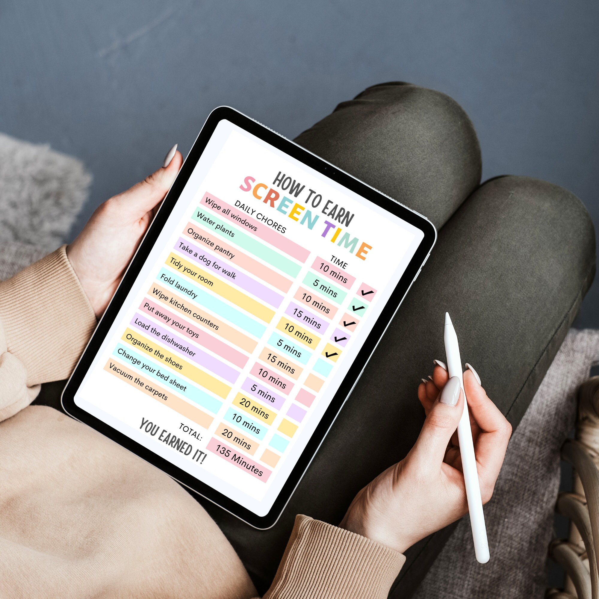 How to Earn Screen Time With Screen Bucks | Editable Allowance Chore ...