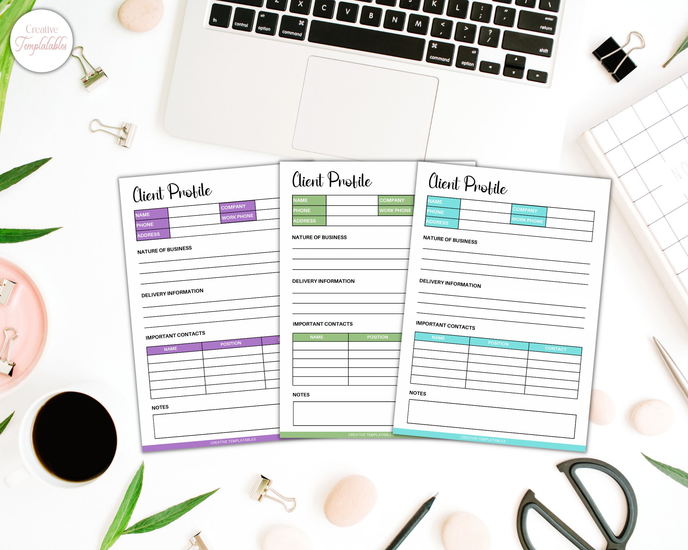 Client Profile Template Printable Customer Profile Tracker Client ...