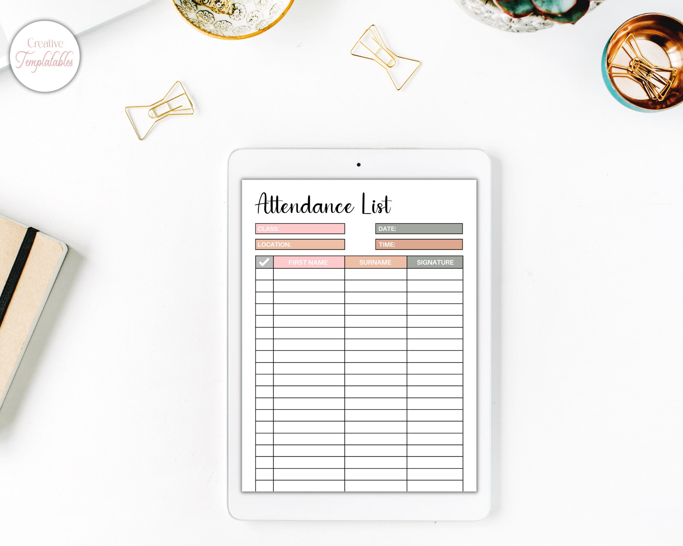 Attendance List | Printable Attendence Tracker | Attendance Management ...