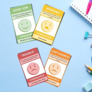 Kids Behavior Cards Editable Behavior Reward Cards Regulation Cards ...