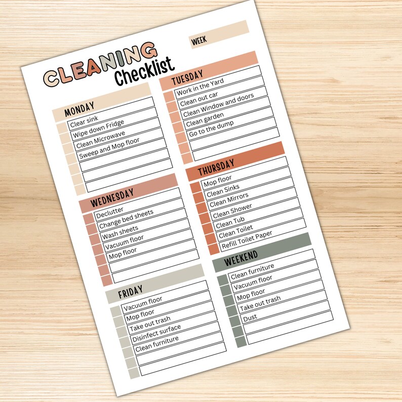 Cleaning Planner Kids Chore Chart Editable Cleaning Schedule for Kids ...