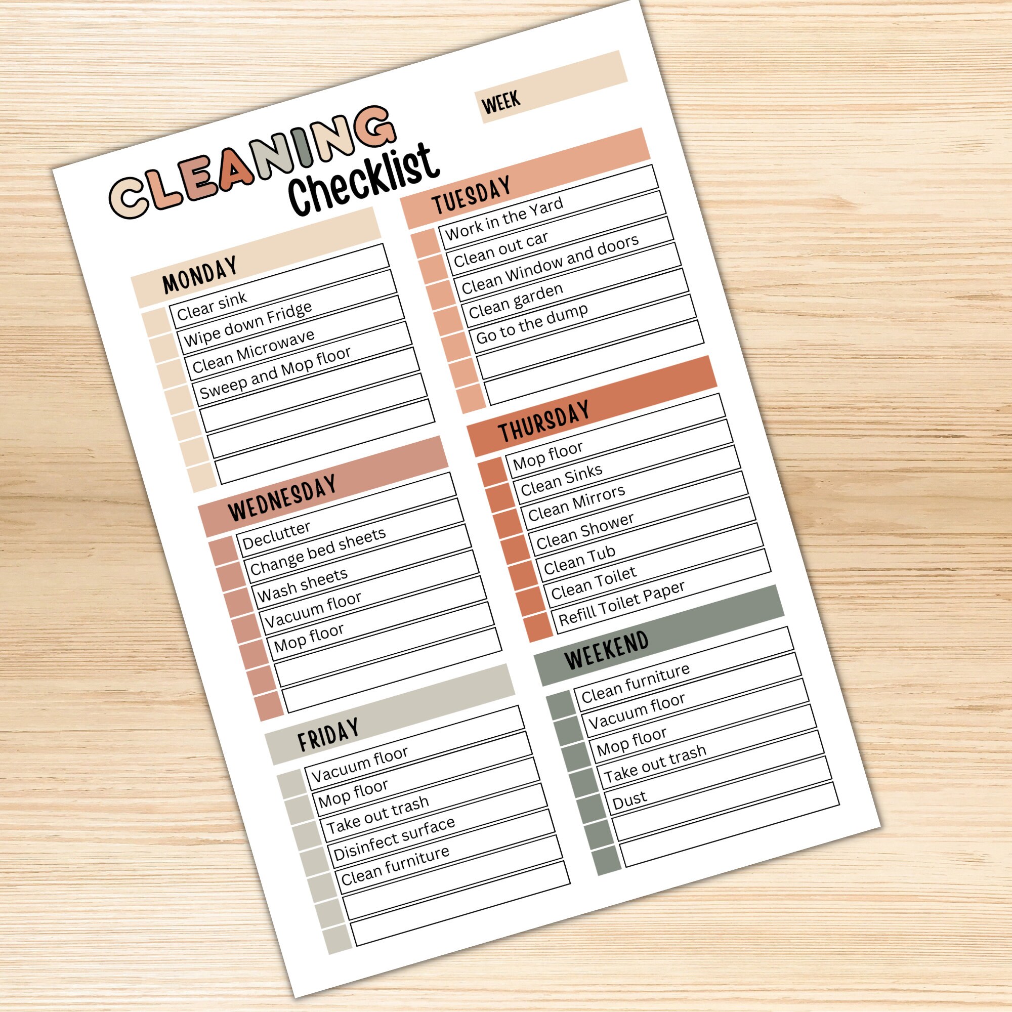 Cleaning Planner Kids Chore Chart Editable Cleaning Schedule for Kids ...
