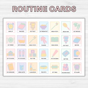 Kids Routine Chart Printable Daily Schedule for Kids Chore Chart ...