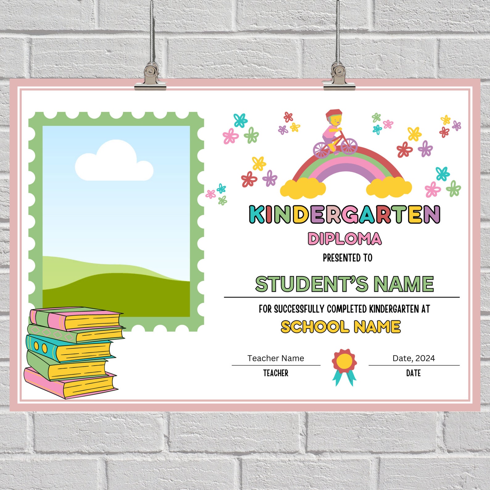 Kindergarten Graduation Certificate Editable Certificate Graduation ...