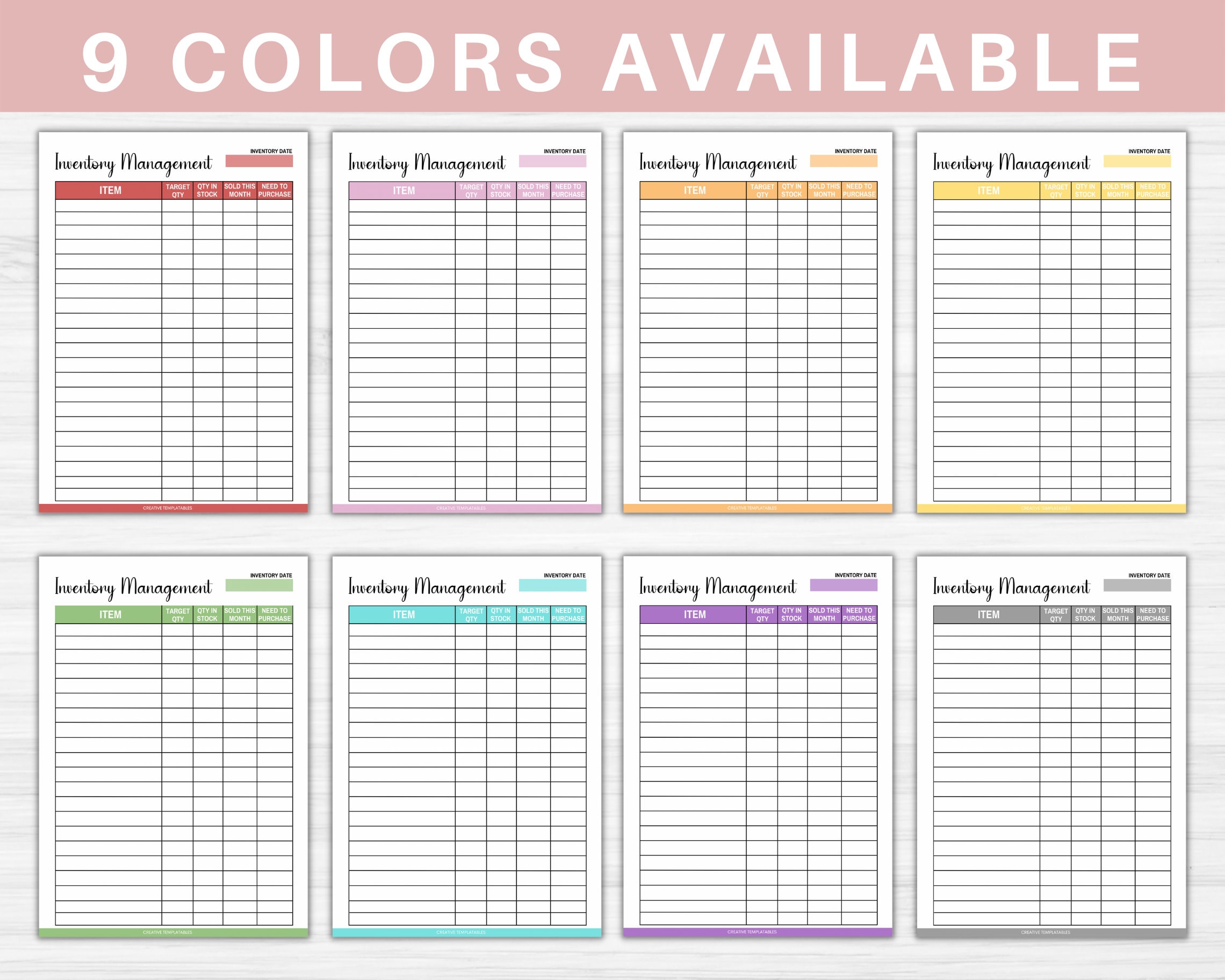 Inventory Management Planner Printable Inventory Tracker Stock Tracker ...