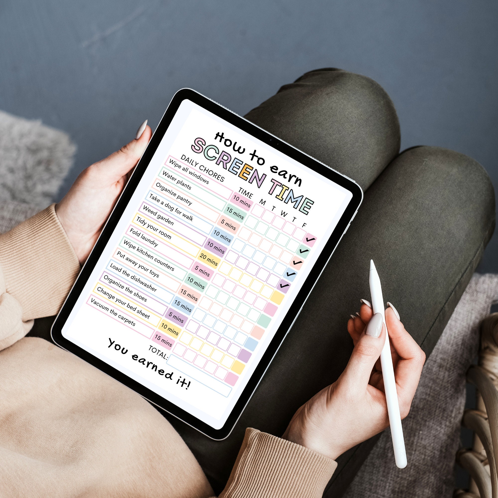 How to Earn Screen Time With Screen Bucks | Editable Allowance Chore ...