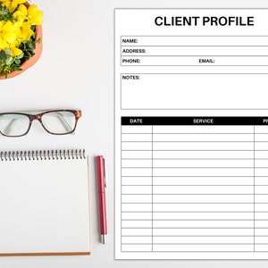 Client Profile Template | Editable Customer Profile Tracker | Client ...